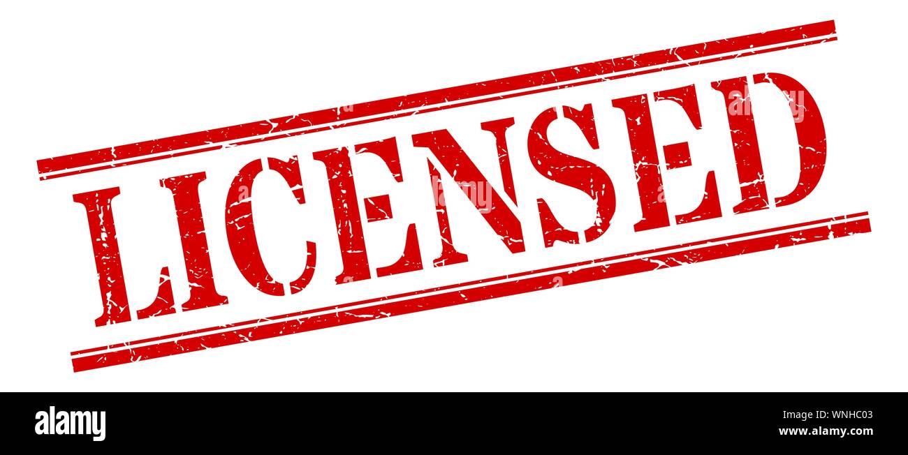licensed stamp. licensed square grunge sign. licensed Stock Vector ...