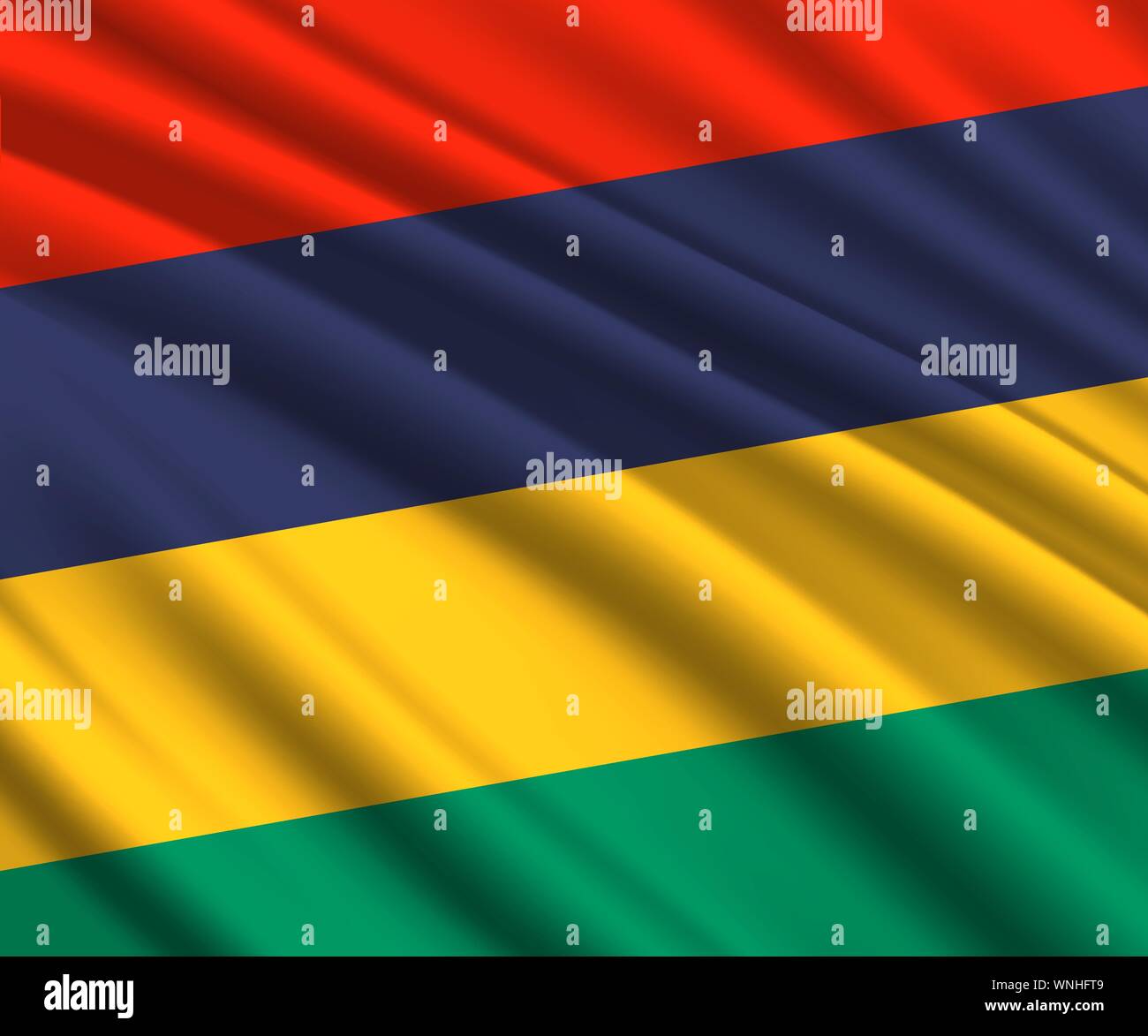 Background with 3d waving flag of Mauritius Stock Vector Image & Art ...