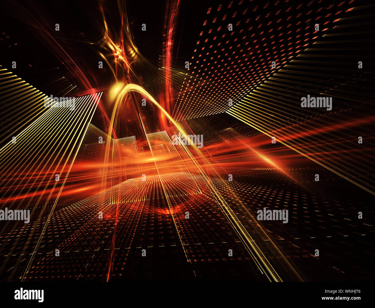 Abstract dynamic background with lighting effect. Fractal art. Abstract ...