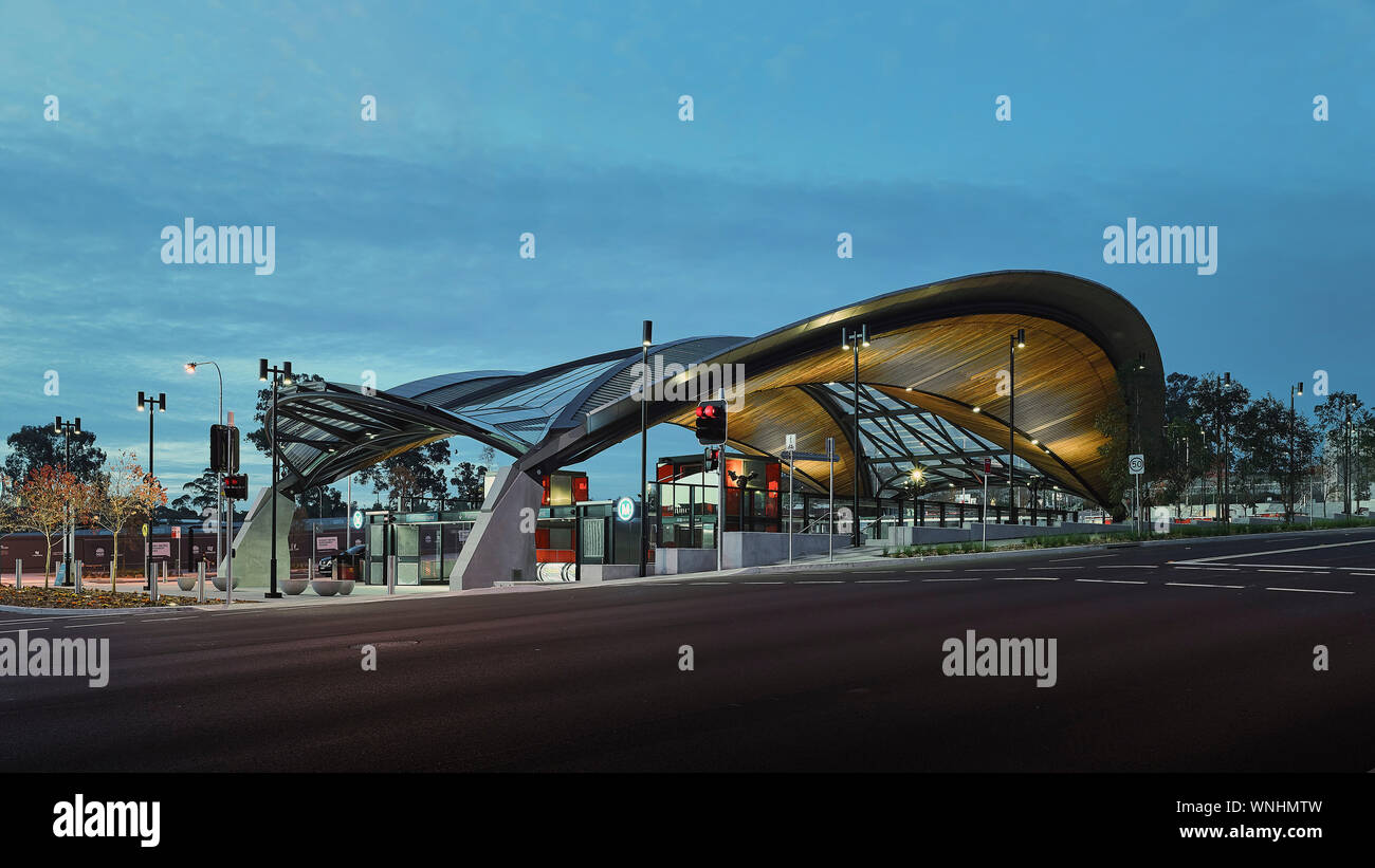 Station building street view. North West Metro Stations, Sydney ...