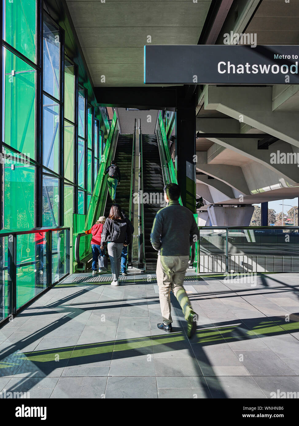 Escalators between upper concourse level and platforms. North West ...