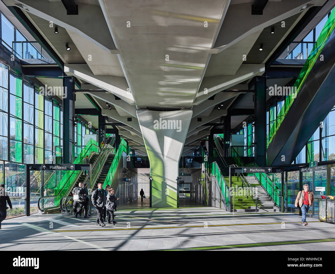Station lower level concourse and circulation. North West Metro ...
