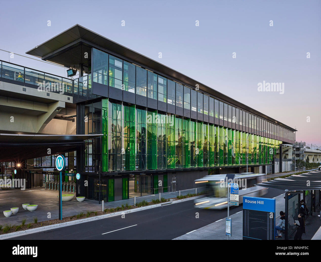 Station building and elevated train line. North West Metro Stations ...