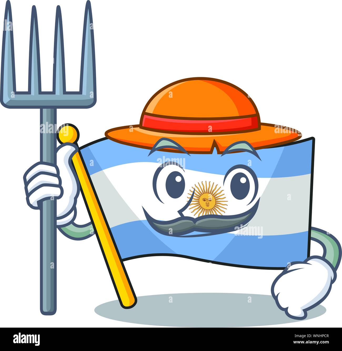 Farmer flag argentina cartoon the shaped mascot Stock Vector Image ...