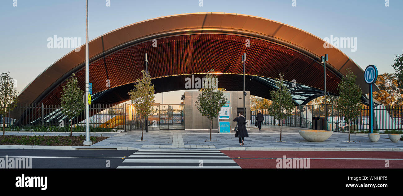 Station building elevation. North West Metro Stations, Sydney ...
