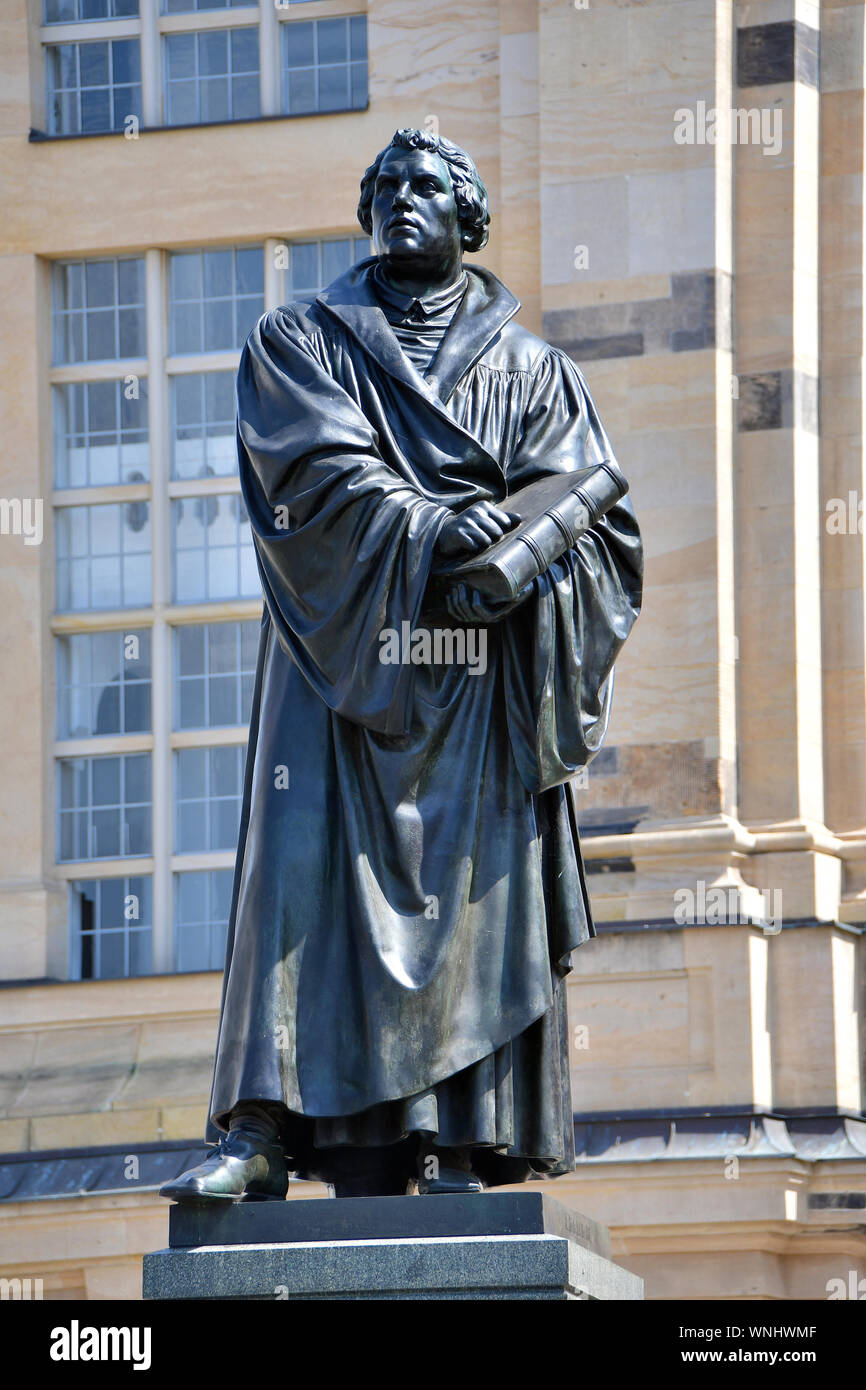 Martin Luther statue, Dresden, Germany, Europe Stock Photo - Alamy
