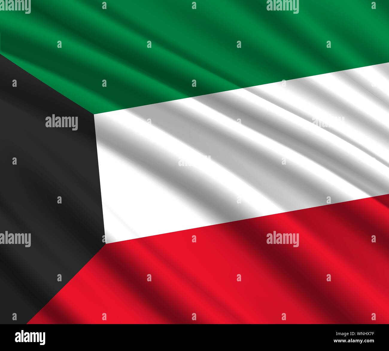 Kuwait fabric flag Stock Vector Images - Alamy