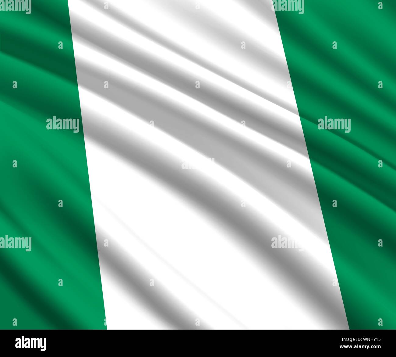 Nigeria flag wave fabric Stock Vector Images - Alamy