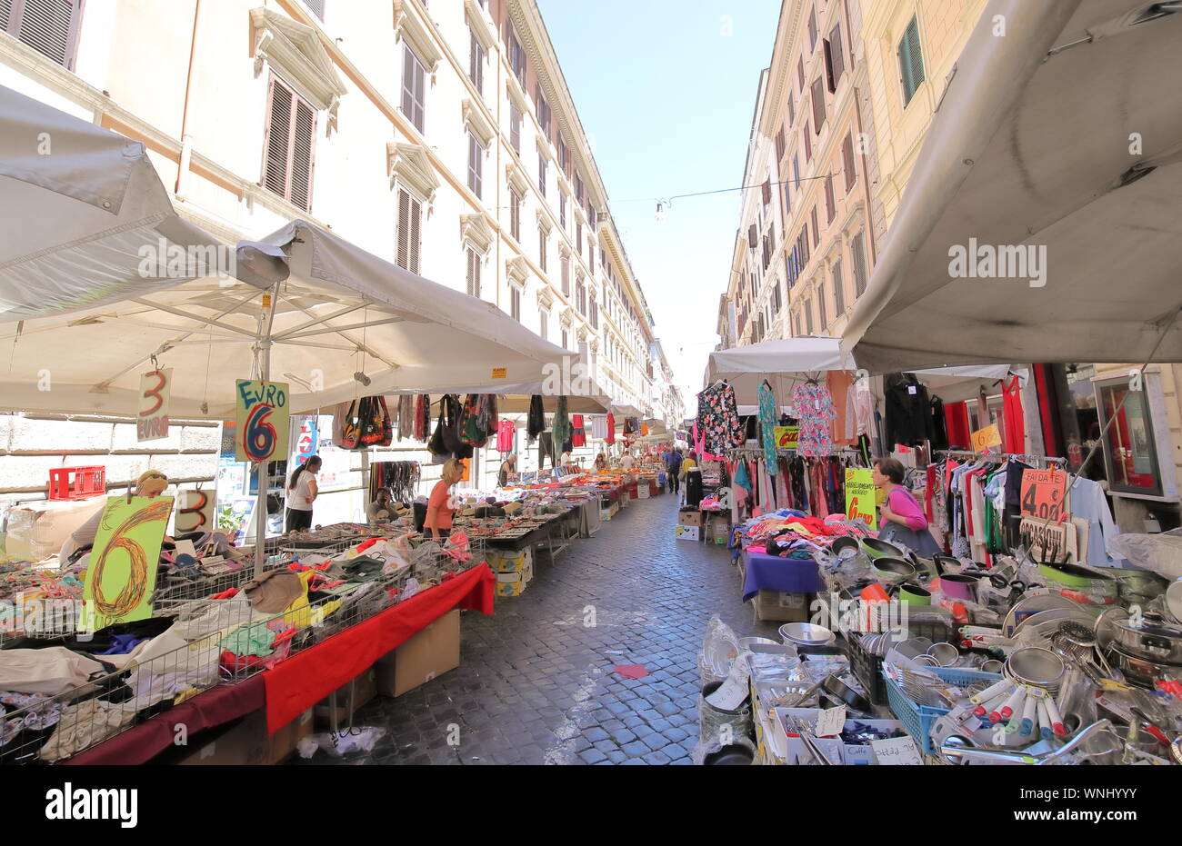 People visit local street market Rome Italy Stock Photo - Alamy