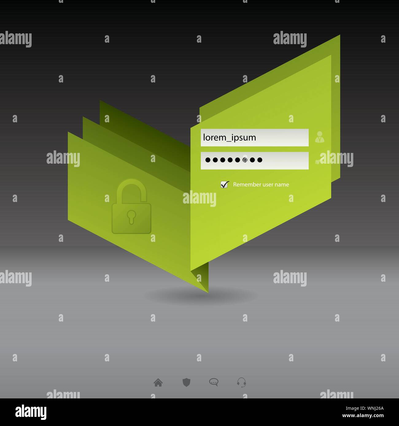 Origami login screen Stock Vector Image & Art - Alamy