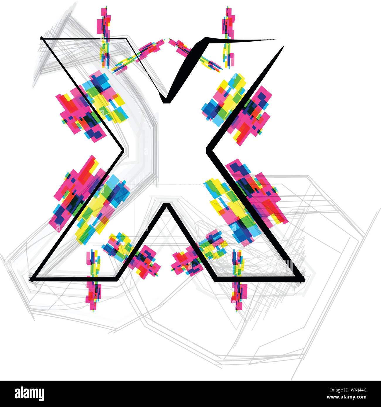 font Illustration. LETTER x. Vector illustration Stock Vector Image ...