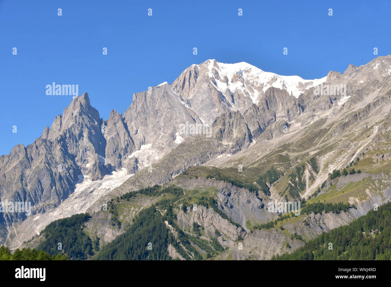 Mont Blanc, seen from the Ferret valley Stock Photo - Alamy