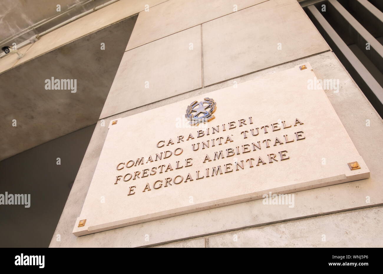 Carabinieri military police force sign Rome Italy Stock Photo - Alamy