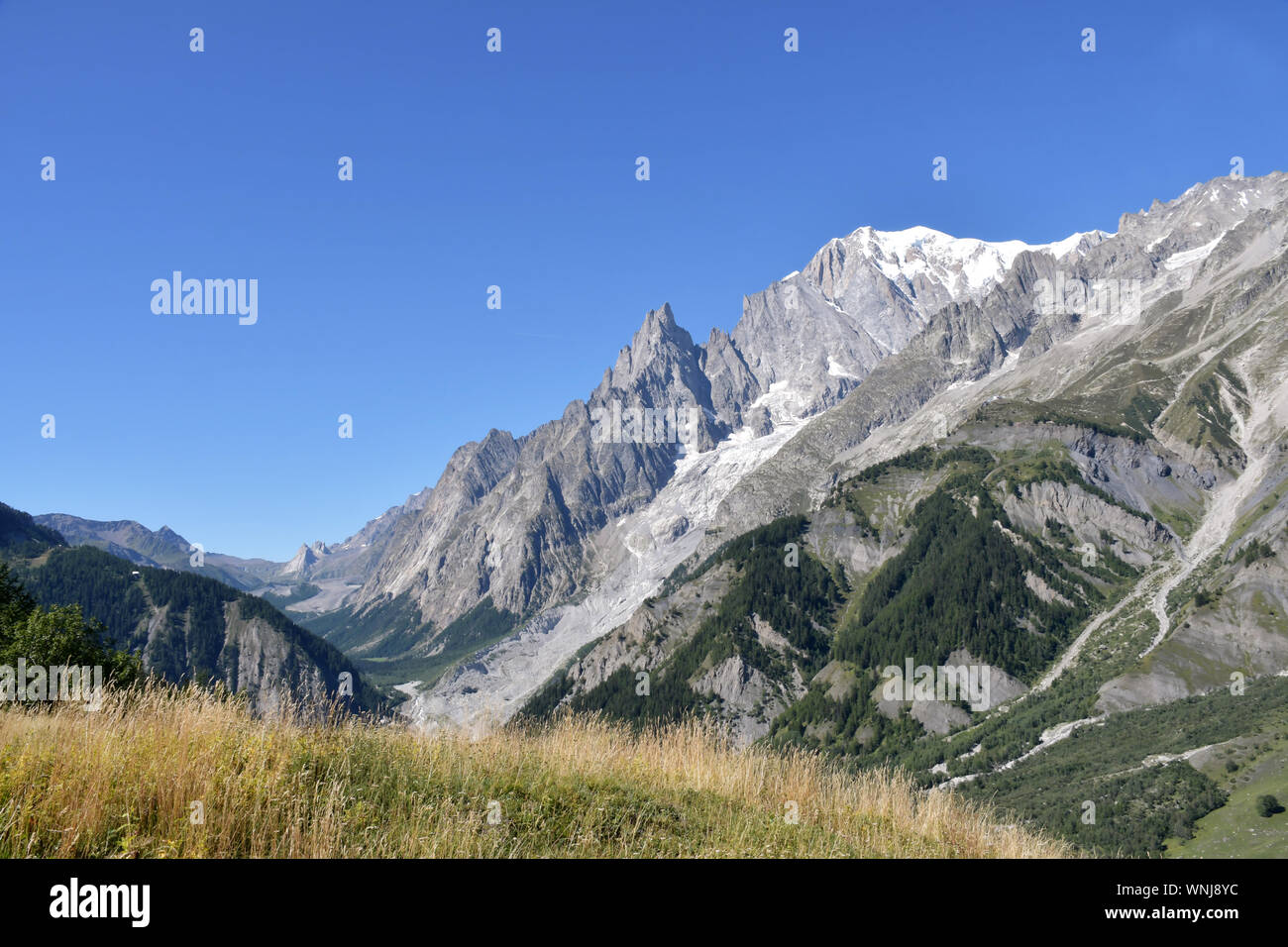 Mont Blanc, seen from the Ferret valley Stock Photo - Alamy