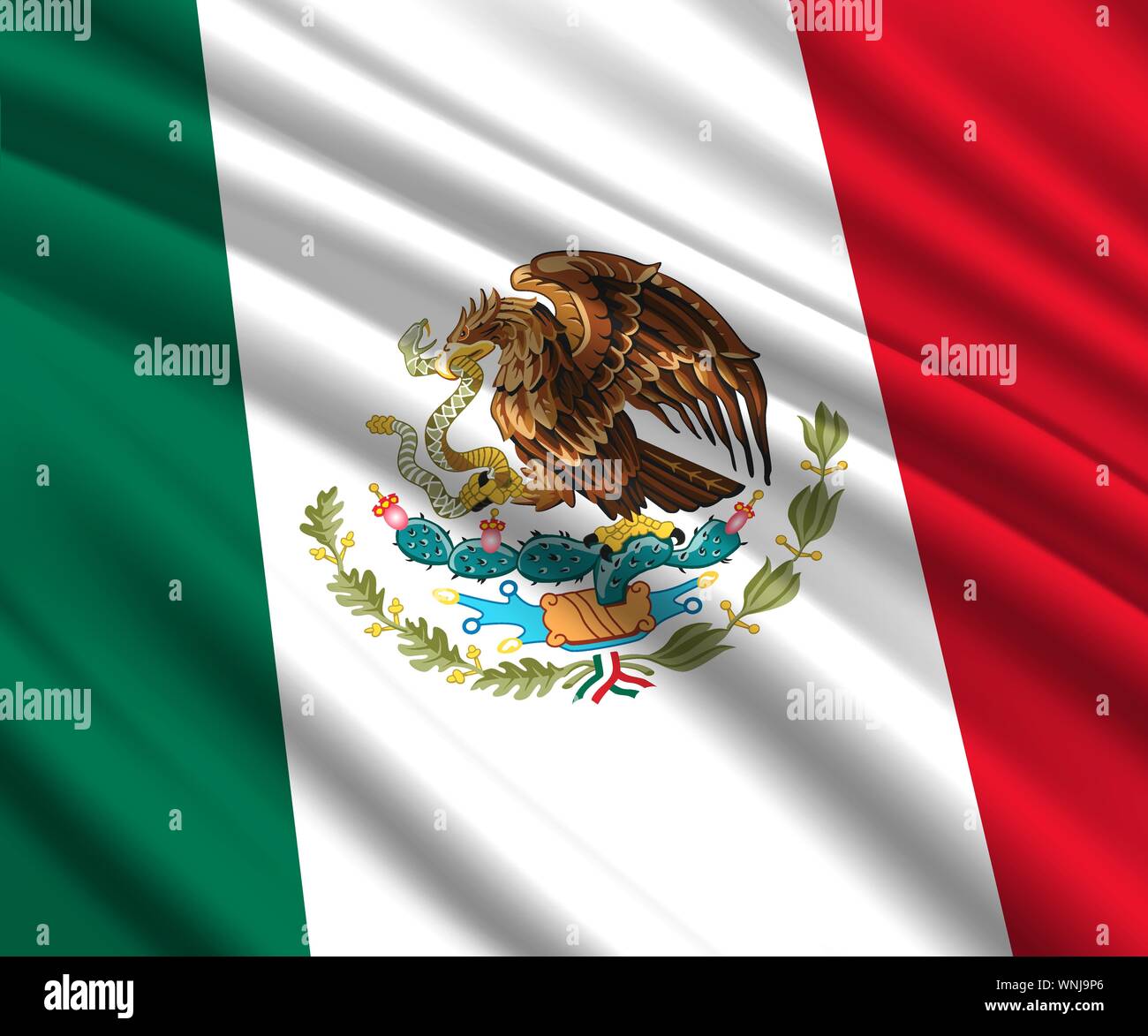 Background with 3d waving flag of Mexico Stock Vector Image & Art - Alamy
