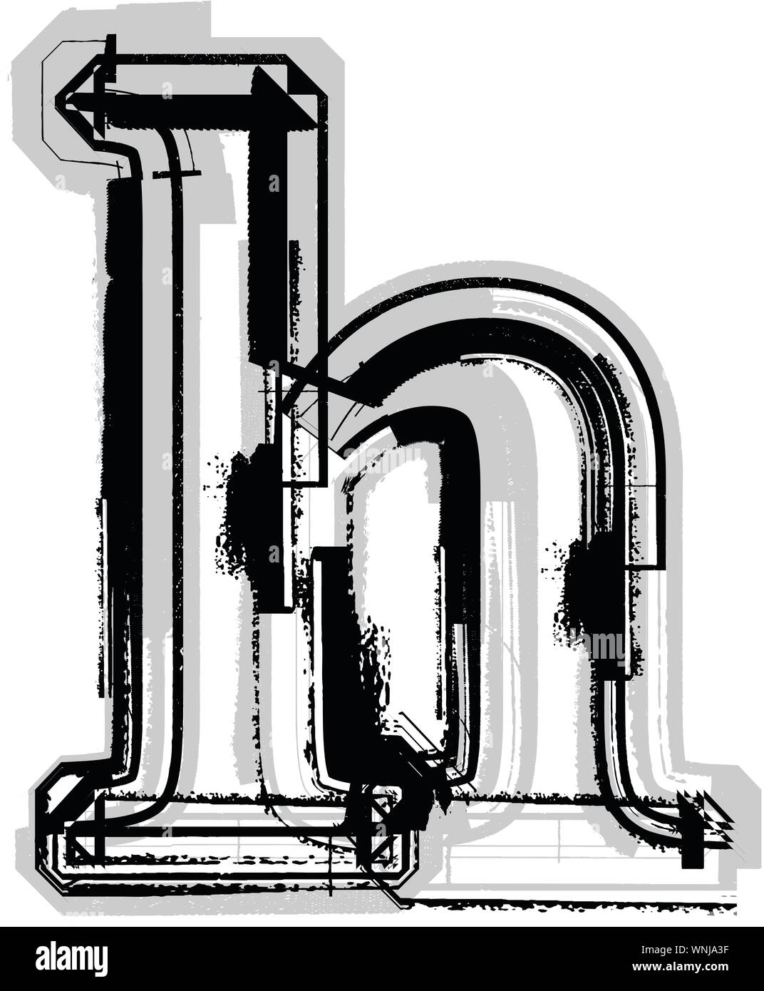 Grunge Font. Letter h Stock Vector Image & Art - Alamy
