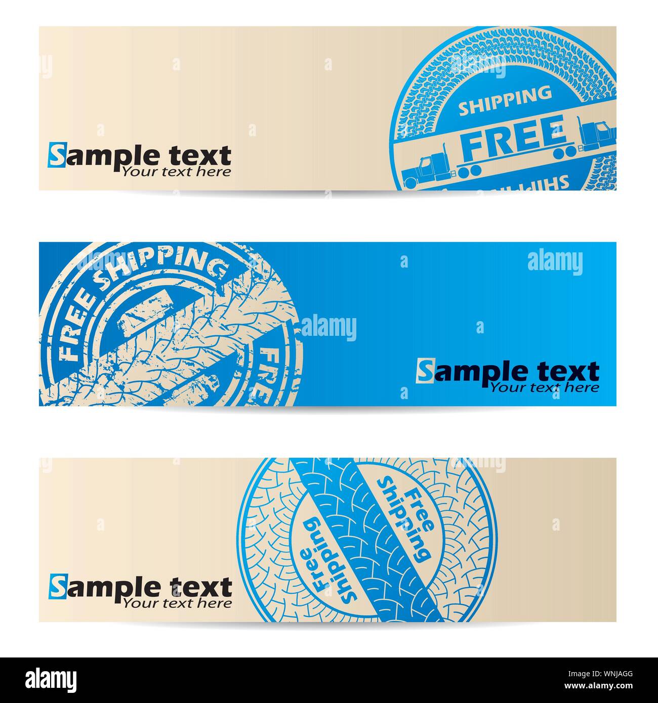 Banner design with blue seals Stock Vector Image & Art - Alamy