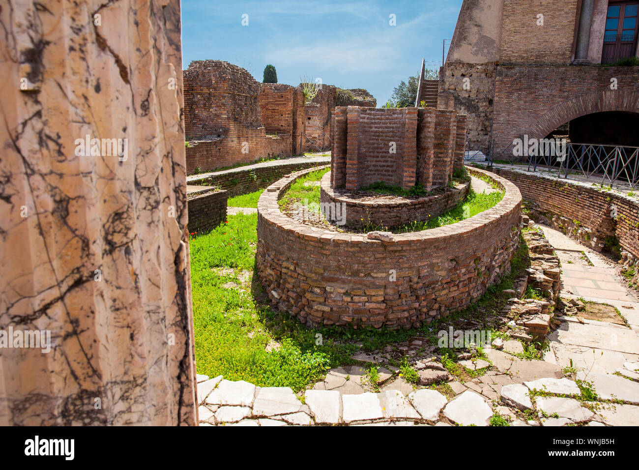 Oval fountain of the cenatio of the Flavian Palace also known as the ...