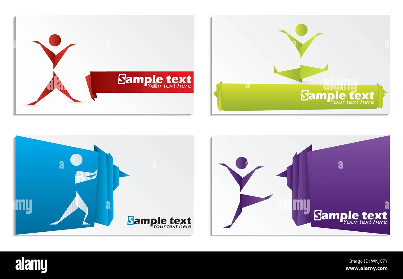 Origami business card set Stock Vector Image & Art - Alamy
