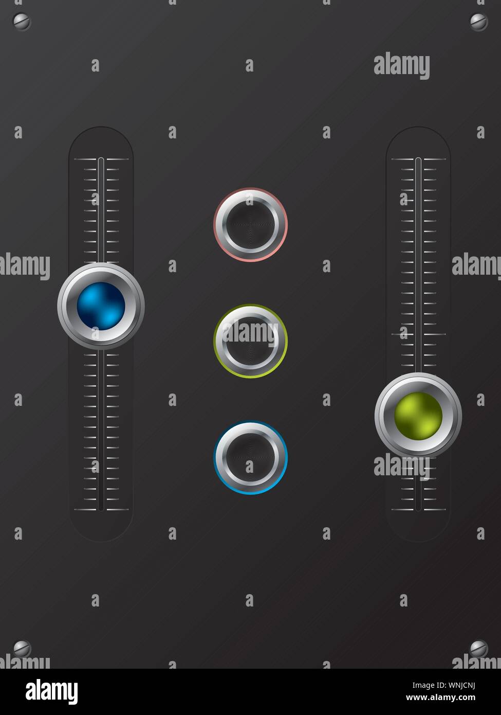 Slideable volume knobs with holes Stock Vector Image & Art - Alamy