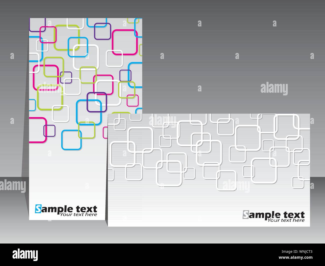 Cool rounded rectangular design business cards Stock Vector Image & Art ...