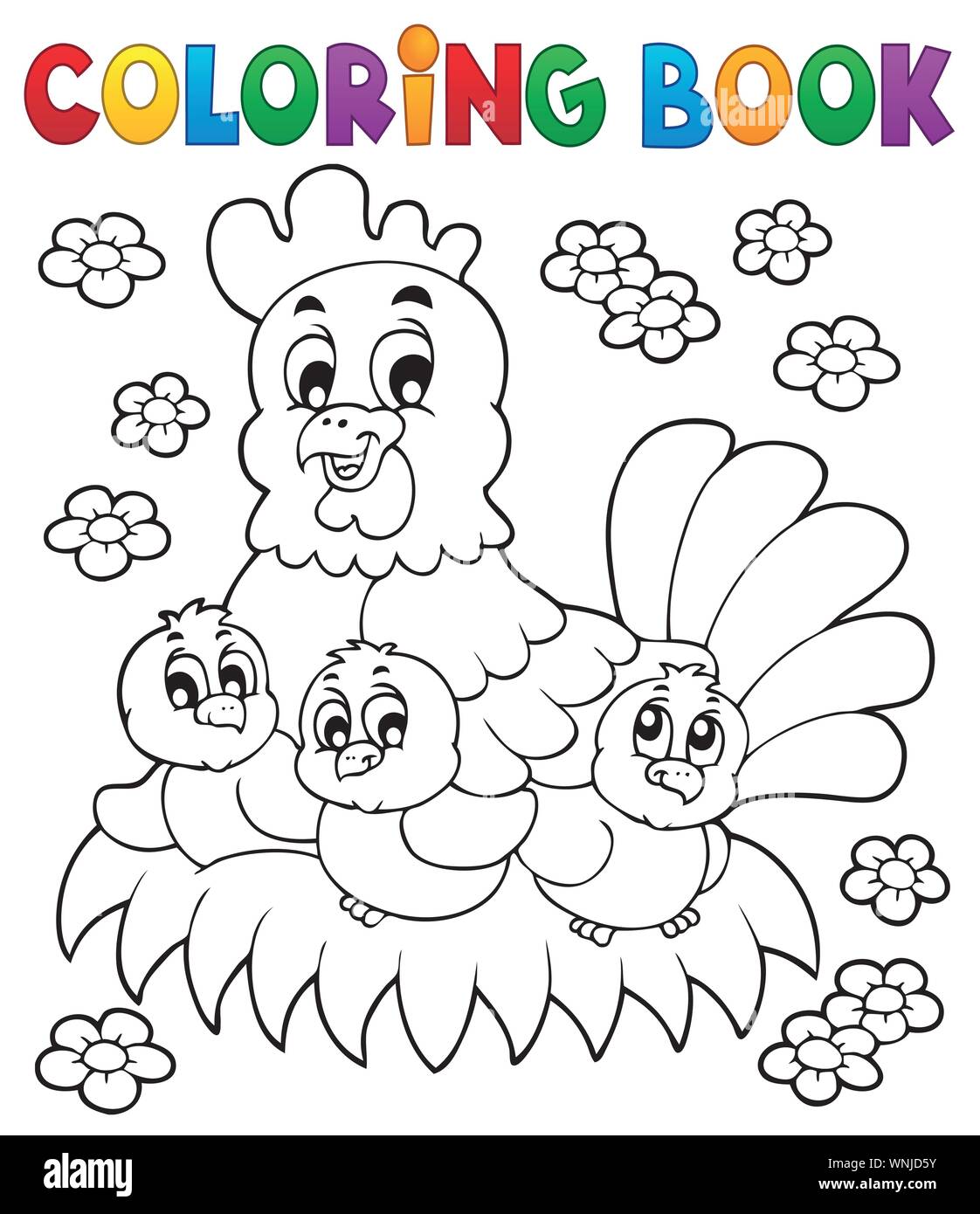 Coloring book chicken theme 1 Stock Vector Image & Art - Alamy