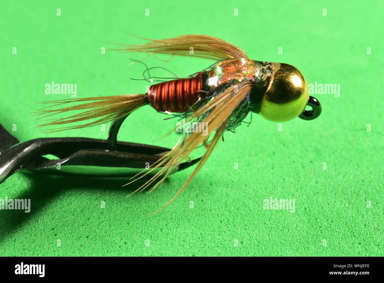 Copper John trout fly Stock Photo - Alamy