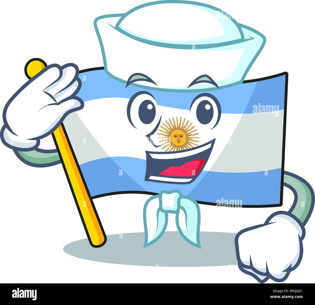 Sailor flag argentina cartoon the shaped mascot Stock Vector Image ...