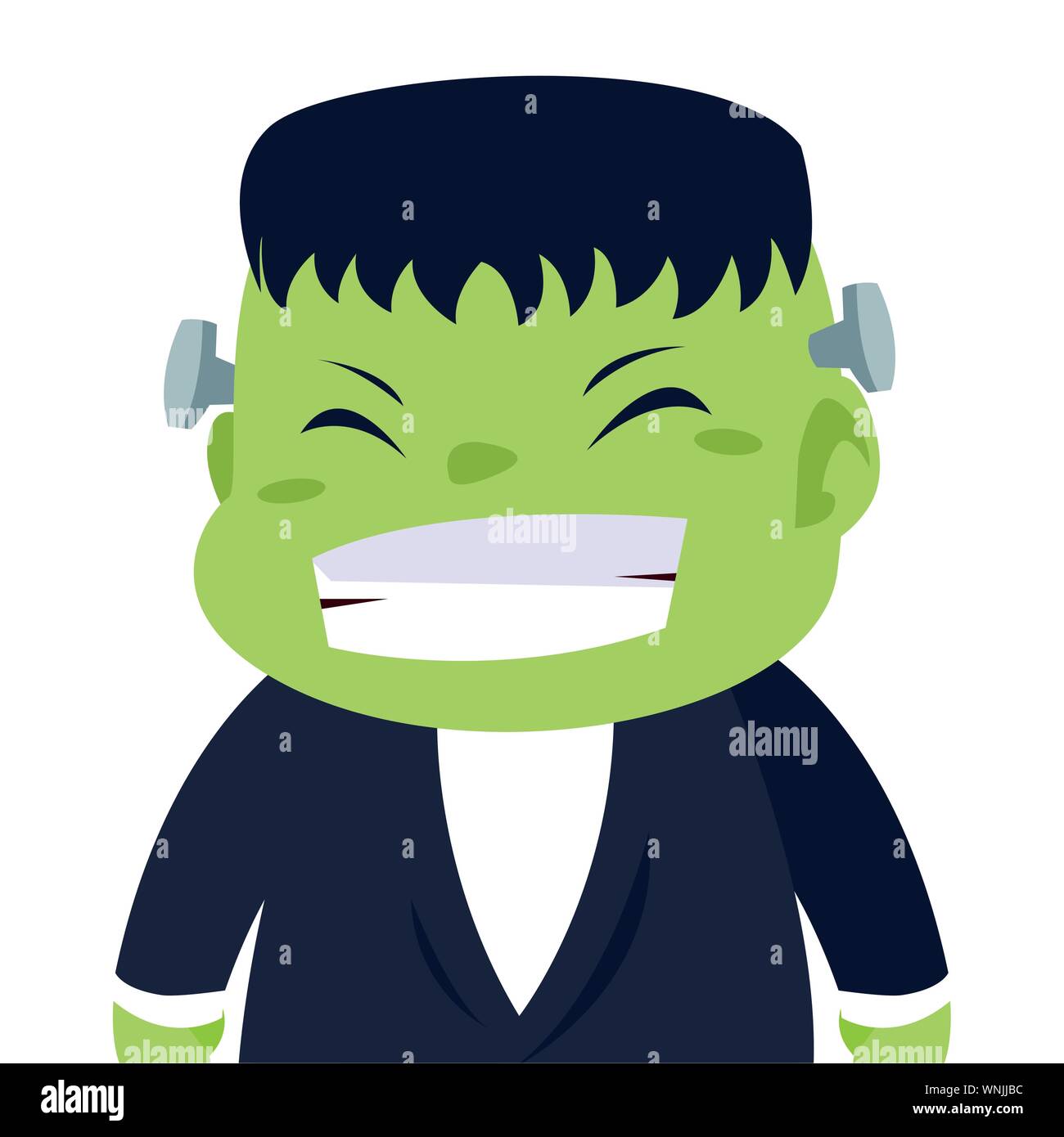 happy boy in halloween frankenstein costume vector illustration Stock ...