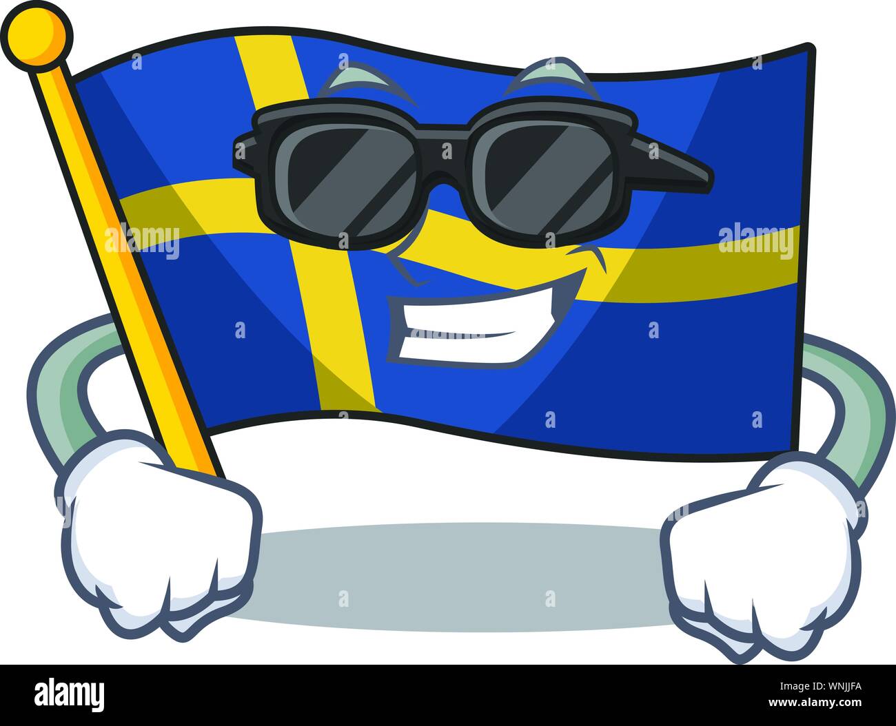 Super cool flag sweden isolated in the cartoon Stock Vector Image & Art ...