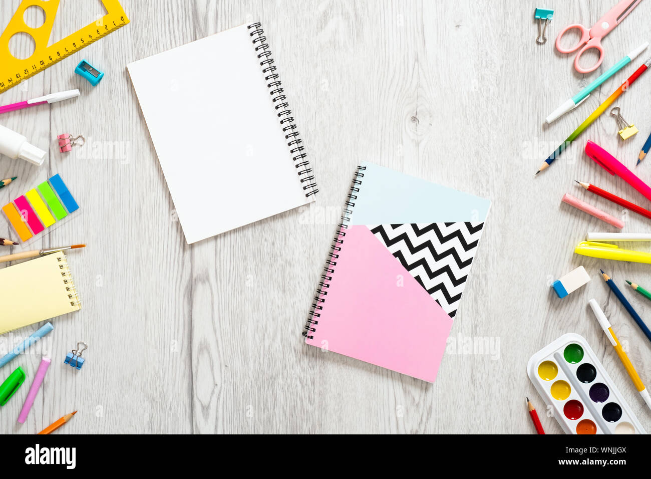 Back to school concept, creative layout with with various school ...