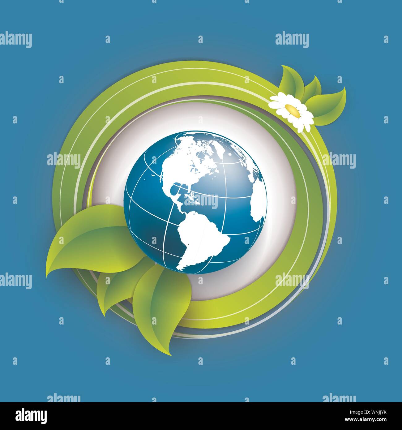 floral environmental vector frame with globe Stock Vector Image & Art ...