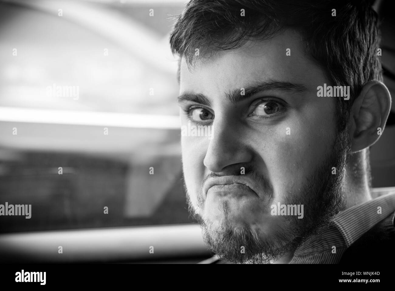 Angry man car Black and White Stock Photos & Images - Alamy