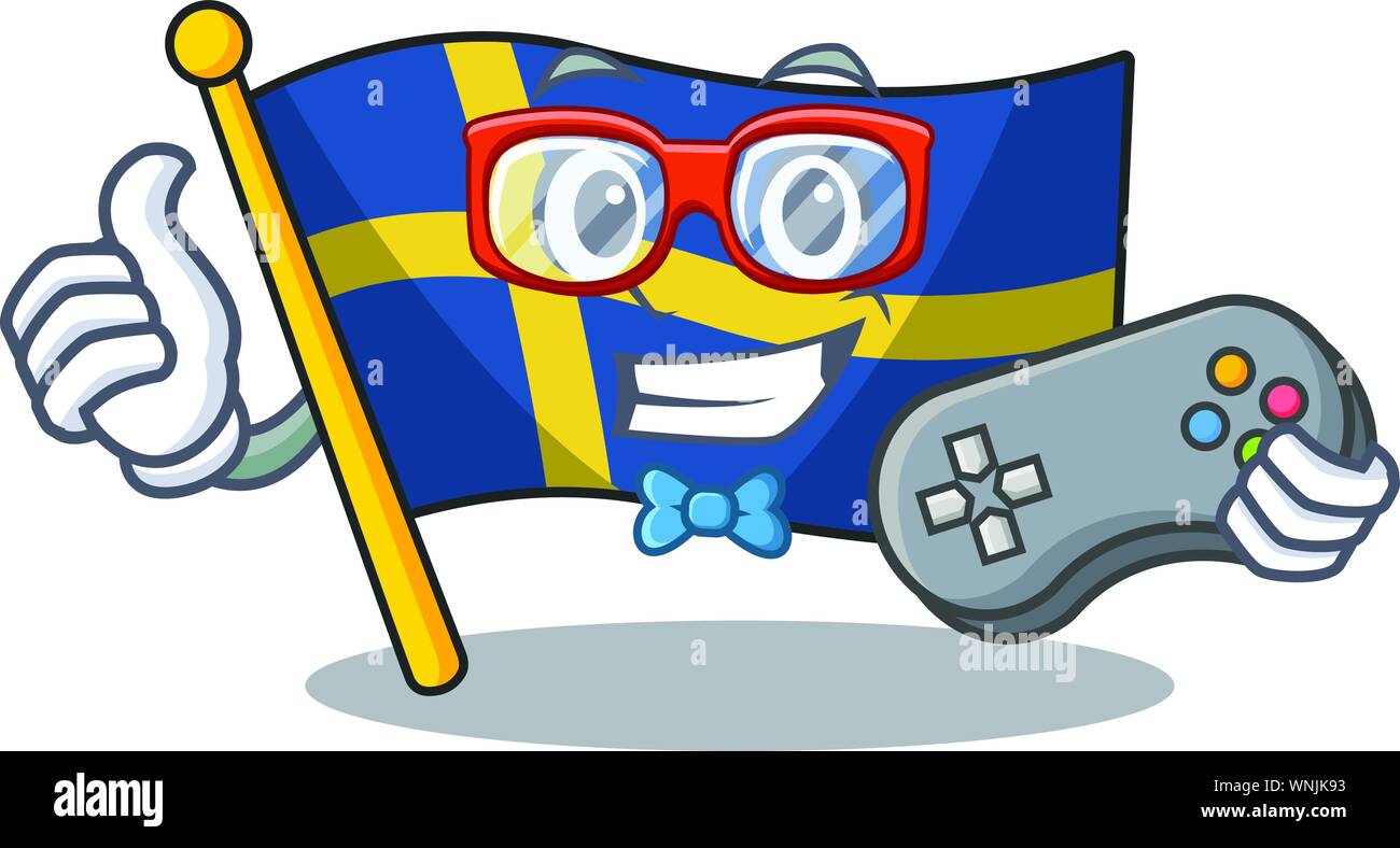 Gamer flag sweden with the mascot shape Stock Vector Image & Art - Alamy