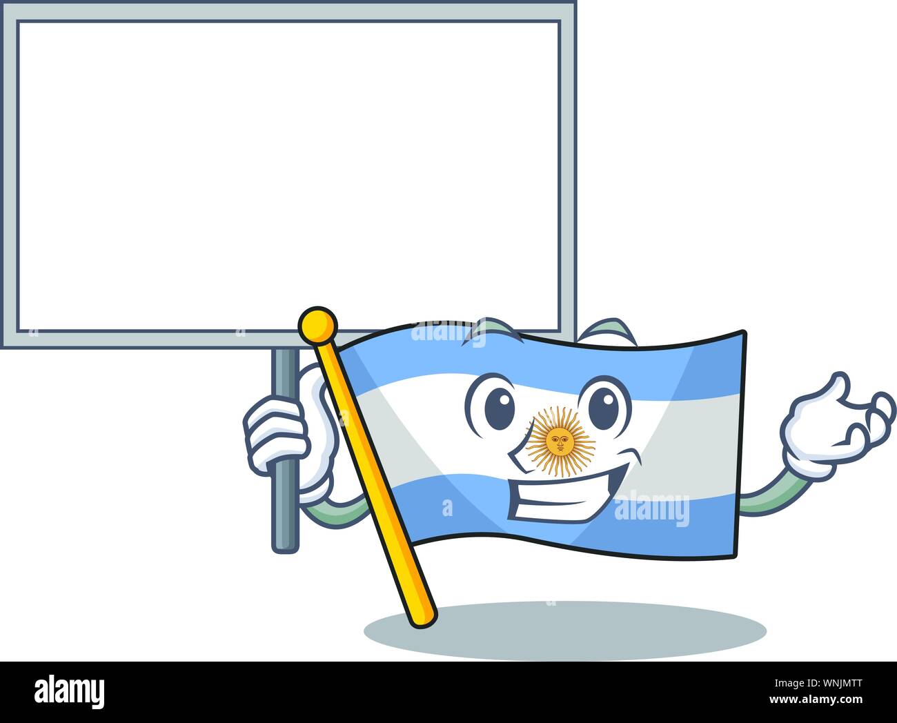 Bring board flag argentina cartoon the shaped mascot Stock Vector Image ...