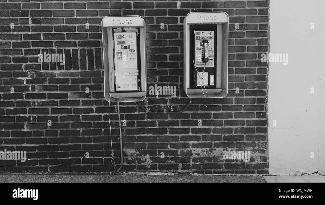Coin operated telephone Black and White Stock Photos & Images - Alamy
