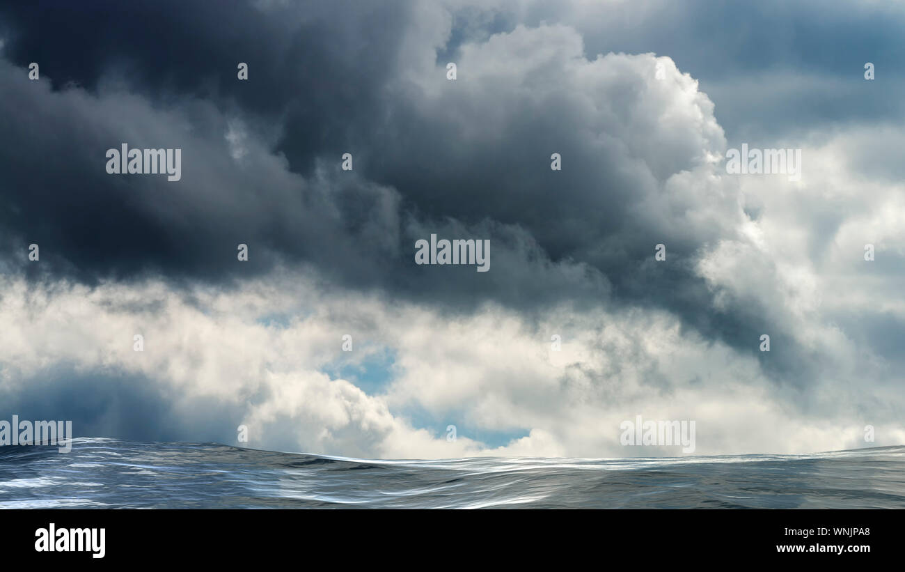 Calm before the storm rain on the sea Stock Photo - Alamy