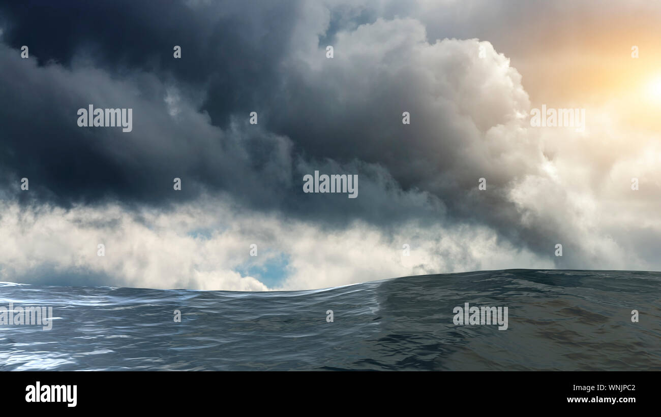 Calm before the storm rain on the sea Stock Photo - Alamy