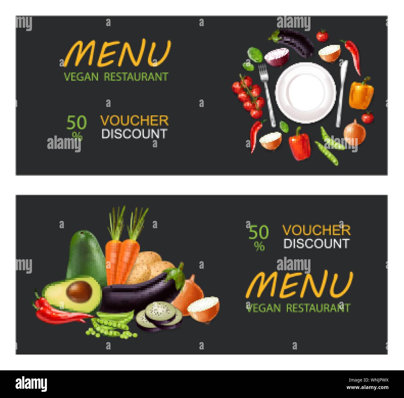 Vegetables leaflet Vector realistic. Eggplant, tomatoes and onions ...