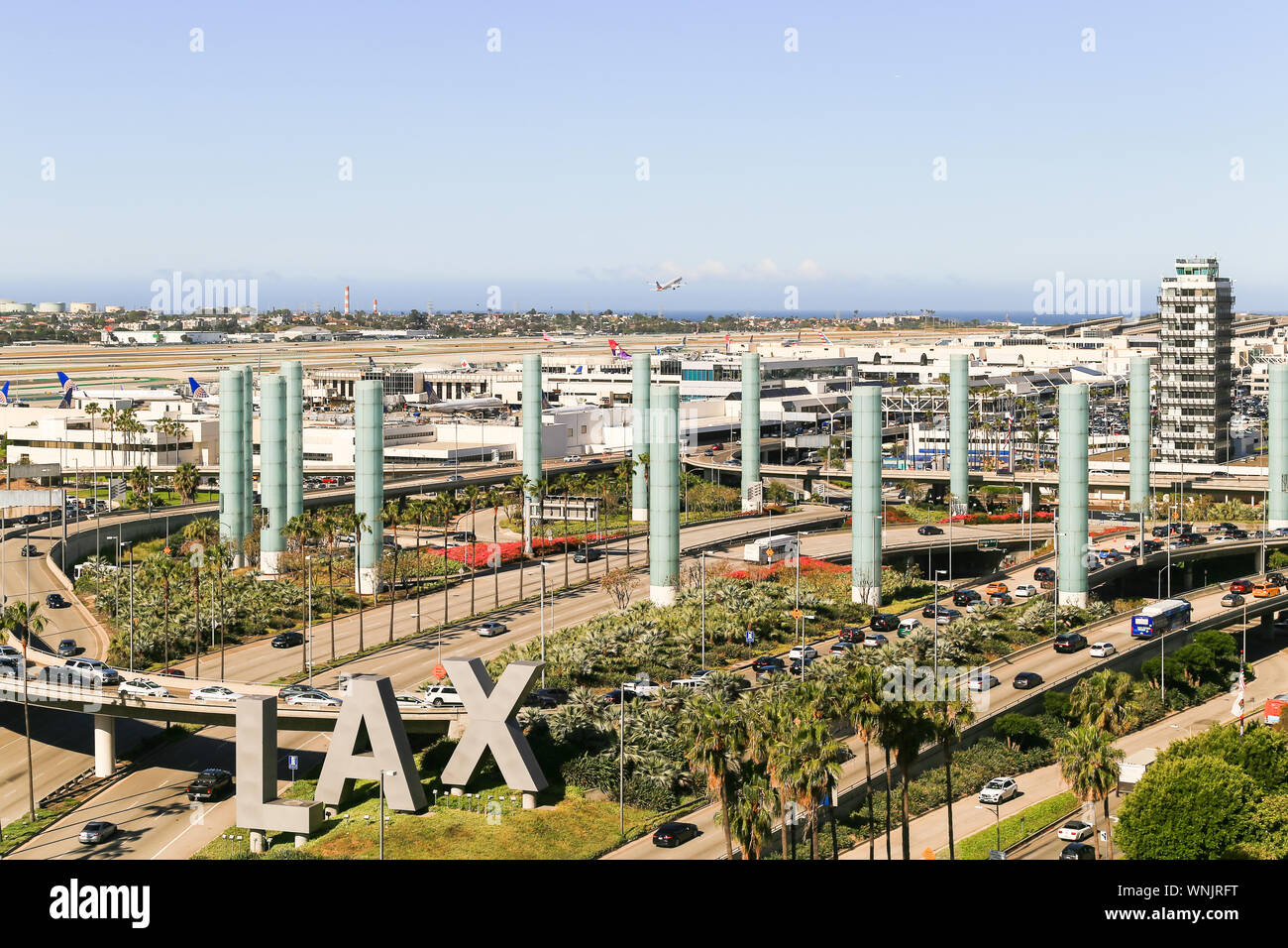 Aerial los angeles international airport lax hi-res stock photography ...