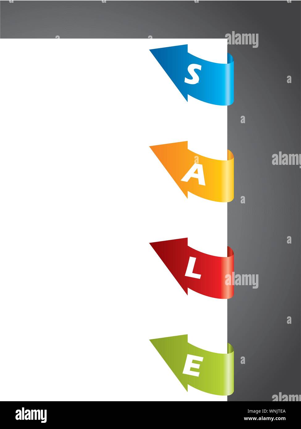 Arrow labels on white paper side Stock Vector Image & Art - Alamy