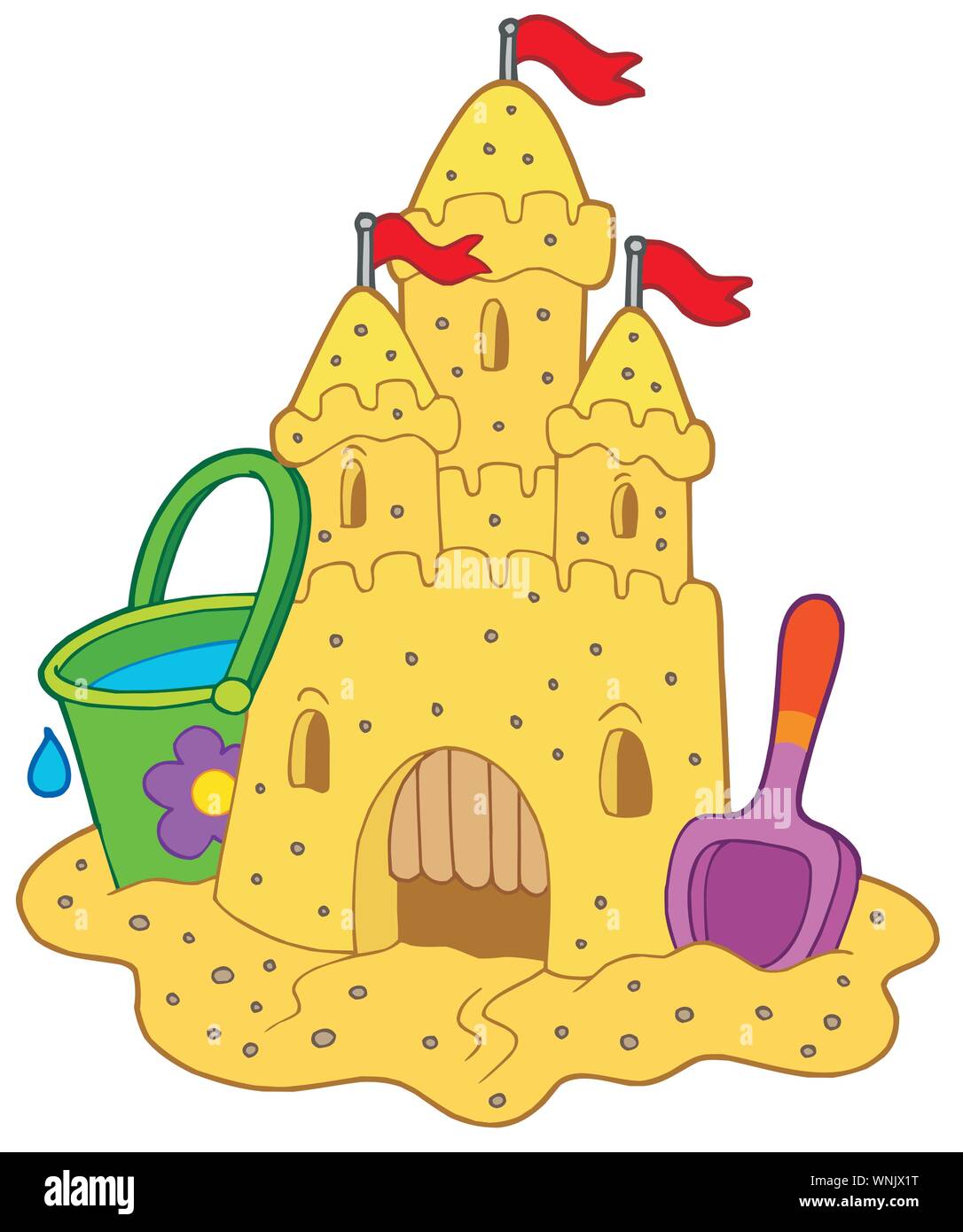 Sand castle flag Stock Vector Images - Alamy