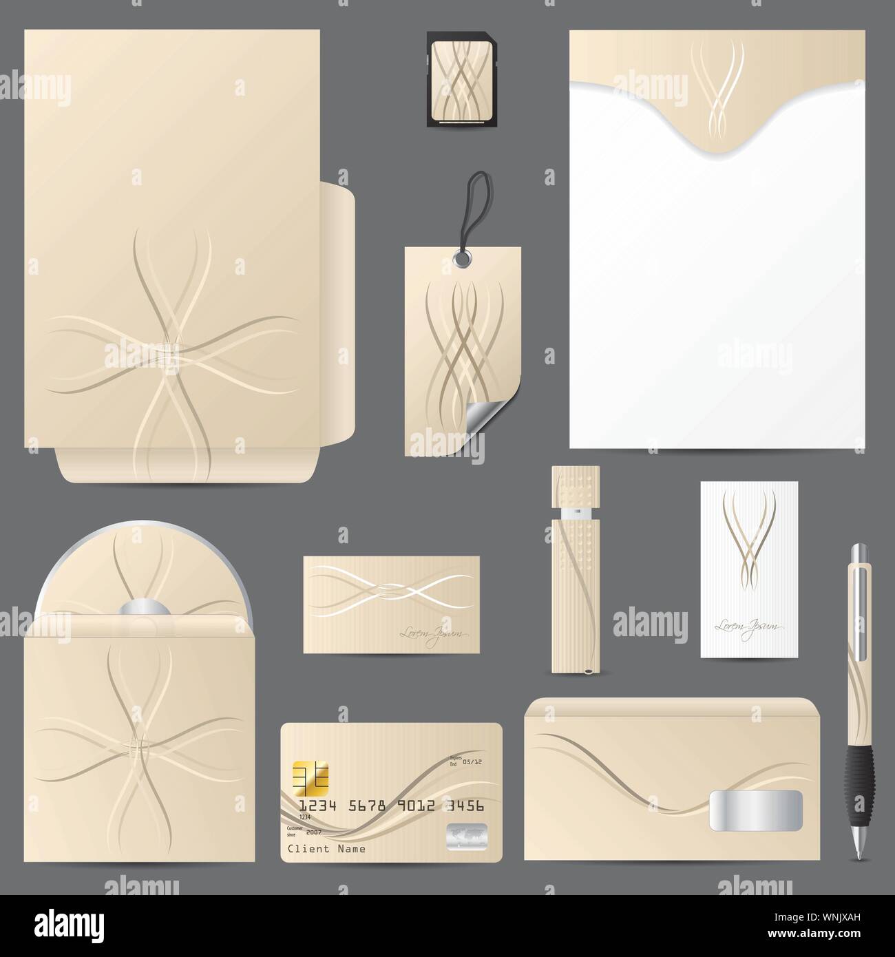 Business vector set with wave design Stock Vector Image & Art - Alamy