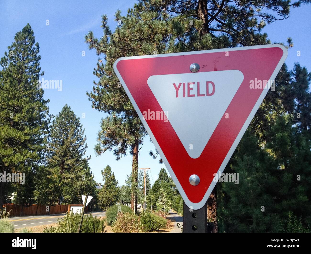 Red sign with trees hi-res stock photography and images - Alamy