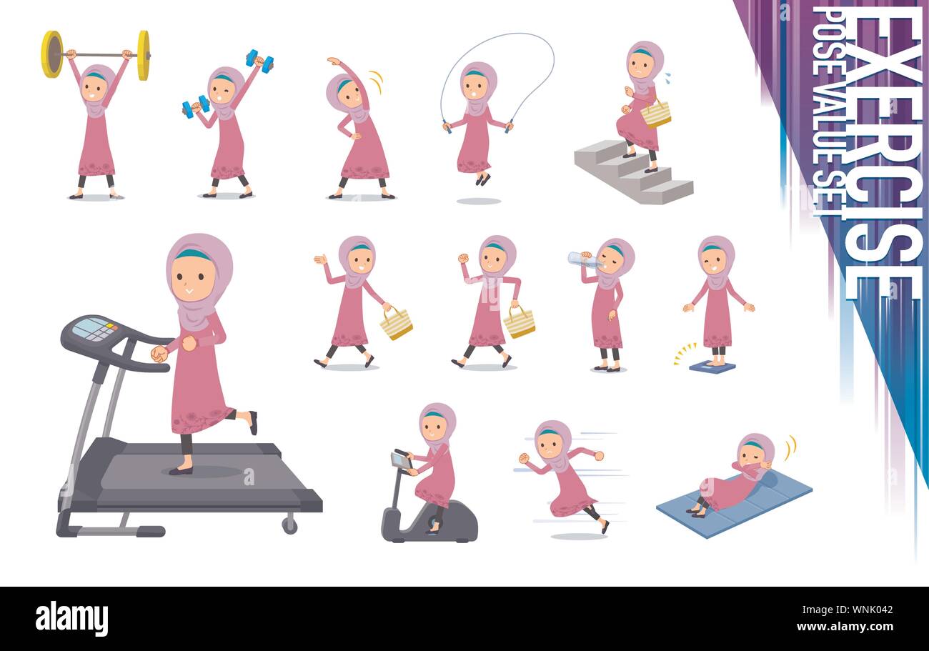 A set of girl on exercise and sports.There are various actions to move ...