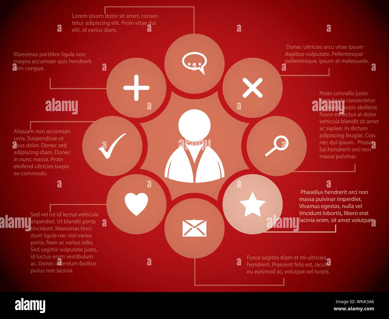Social media elements on red background Stock Vector Image & Art - Alamy
