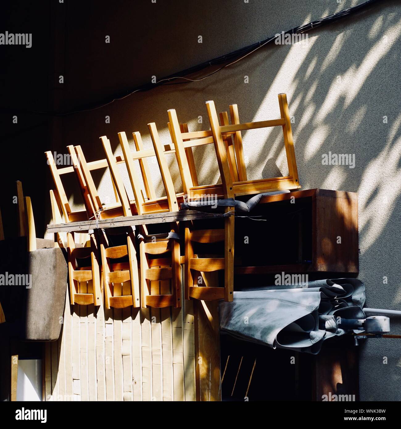 Chair upside down hi-res stock photography and images - Alamy