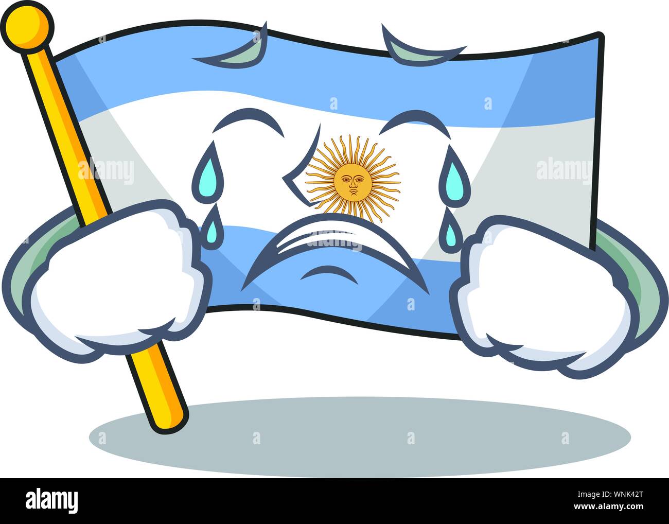 Crying argentina character flag folded above table Stock Vector Image ...