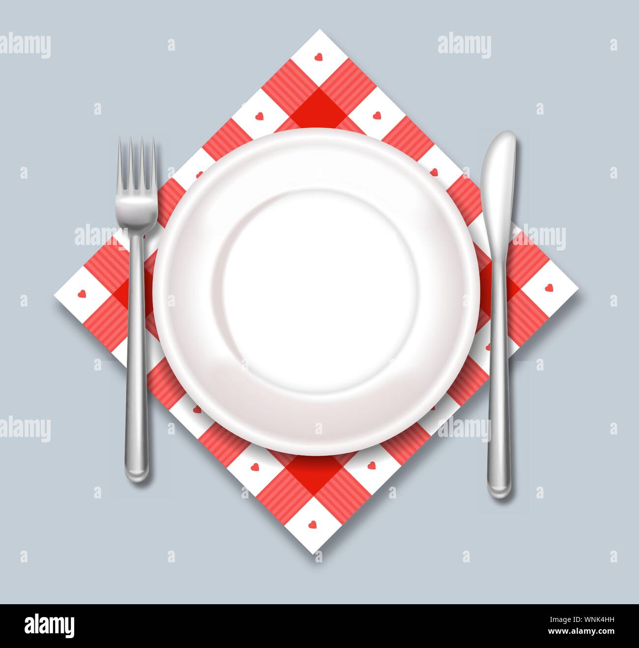 White plate vector realistic. Dinner ready concept template Stock ...