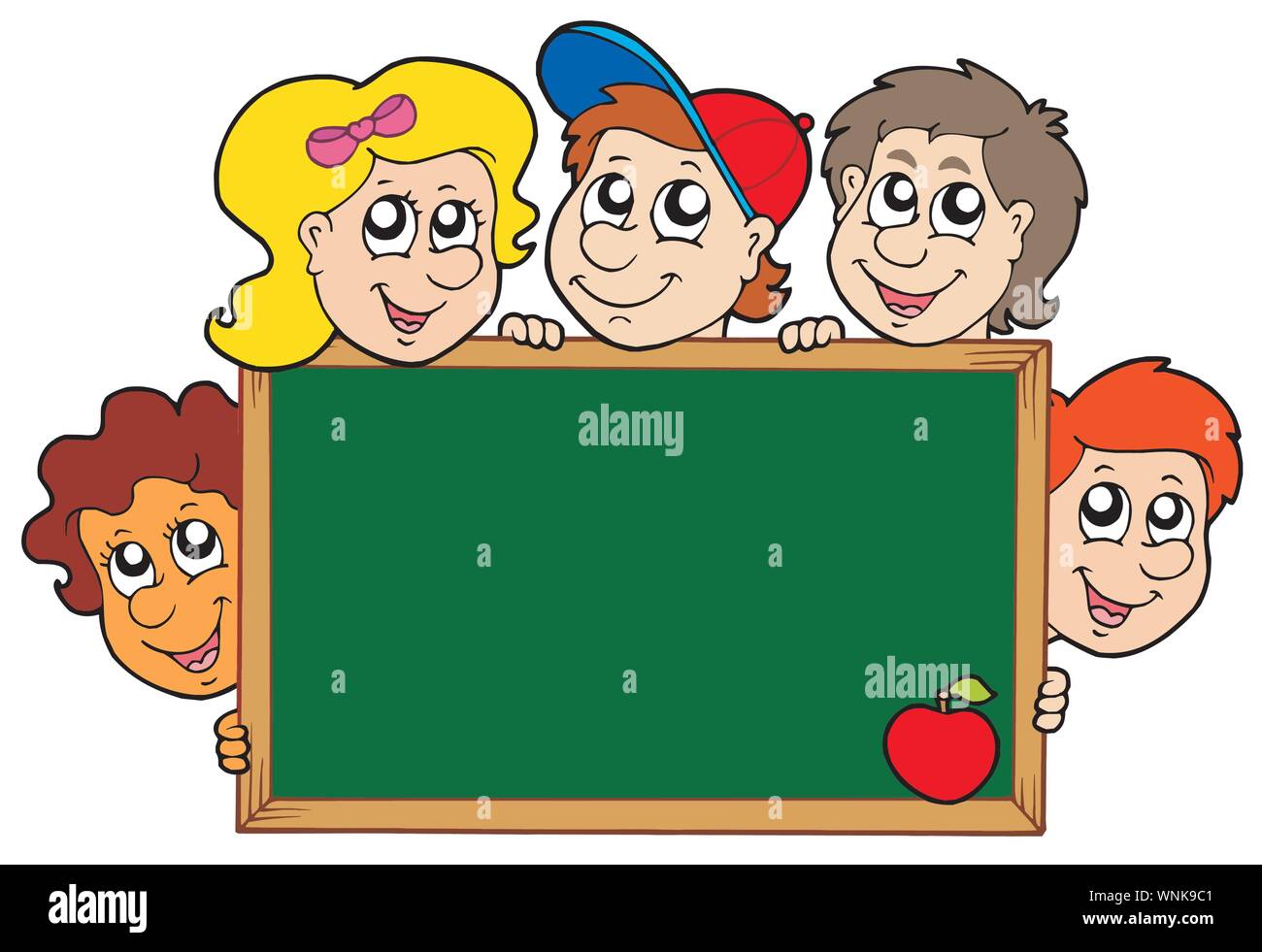 School blackboard with children Stock Vector Image & Art - Alamy